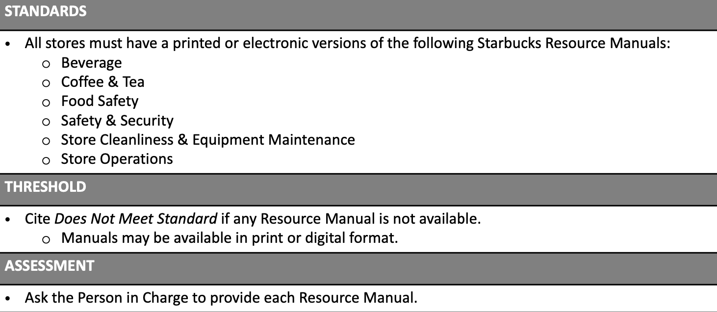 STARBUCKS Retail Store Assessment - Store Experience Assessment ...