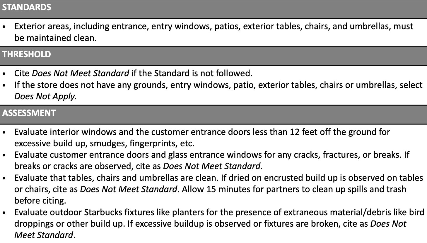 STARBUCKS Retail Store Assessment - Store Experience Assessment ...
