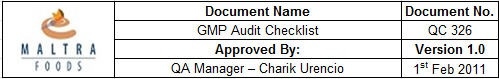 Monthly GMP Audit - SafetyCulture