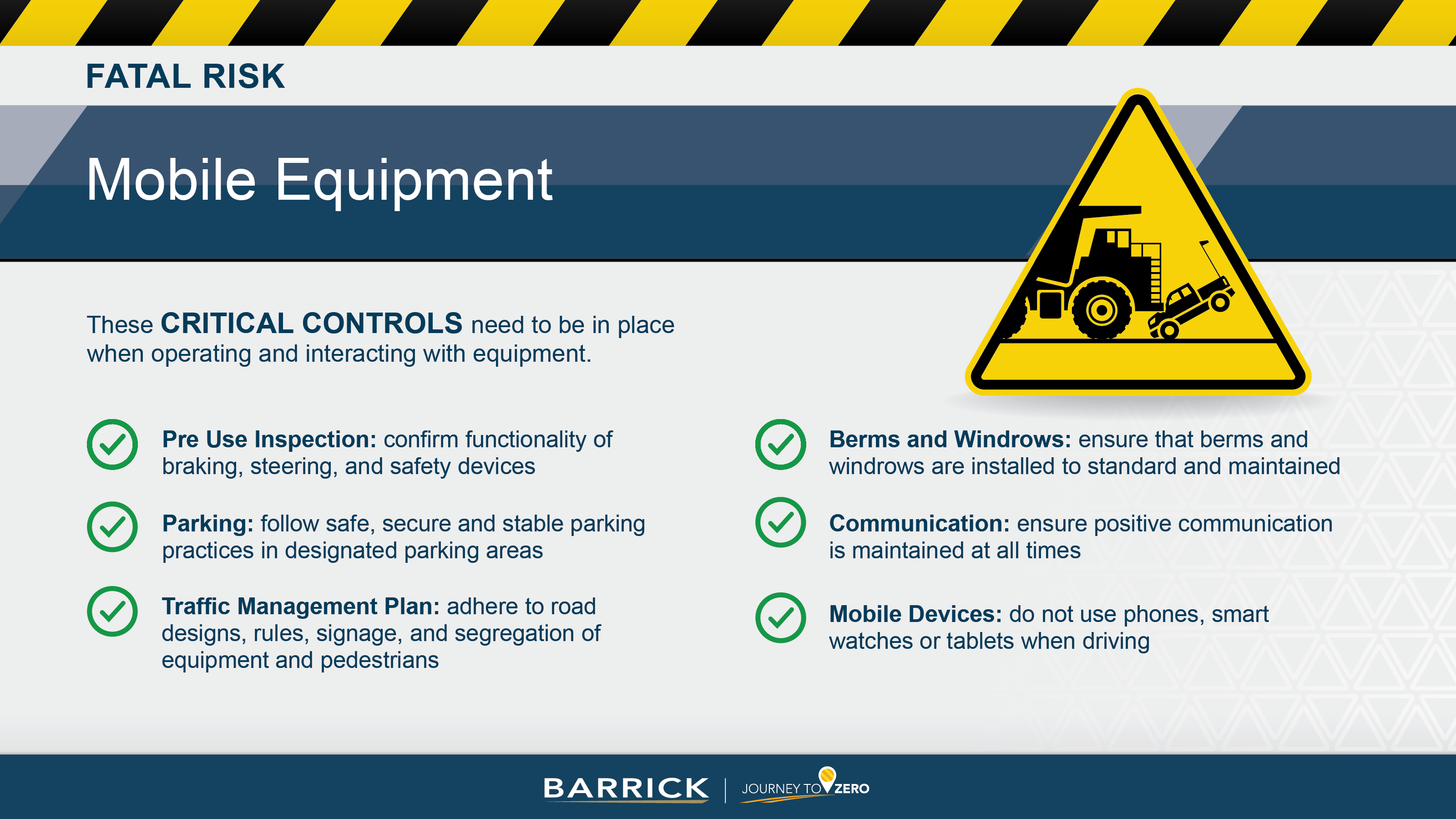 Fatal Risk Critical Control Verification Mobile Equipment Safetyculture