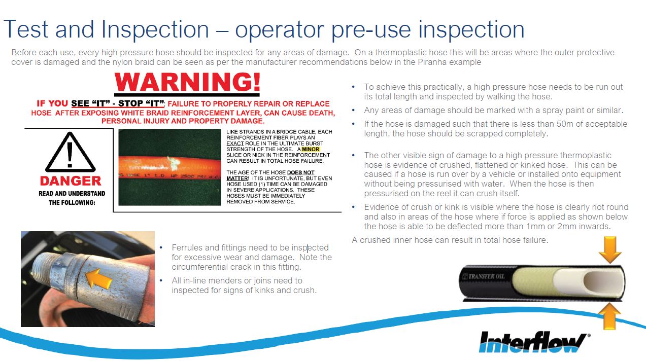 Interflow High Pressure Hose Inspections - SafetyCulture