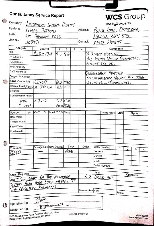 PFP Leisure Legionella Inspections 2020- Latchmere - SafetyCulture