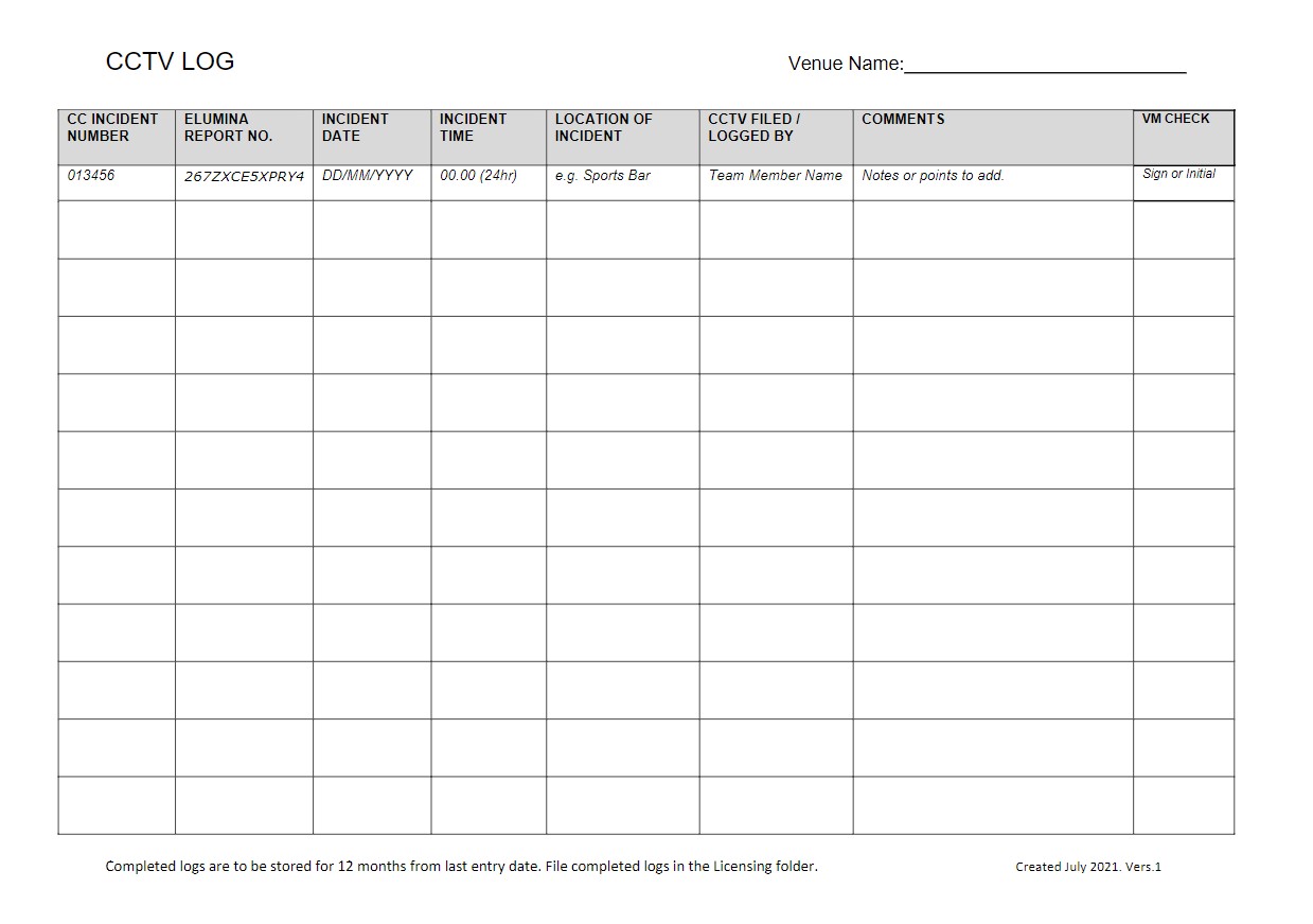 CCTV Checklist QLD - SafetyCulture
