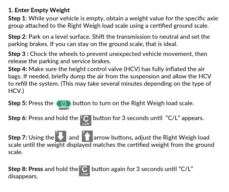 TARE & SCALE CALIBRATION: HEAVY VEHICLES WITH RIGHTWAY GAUGES - UNYTE ...